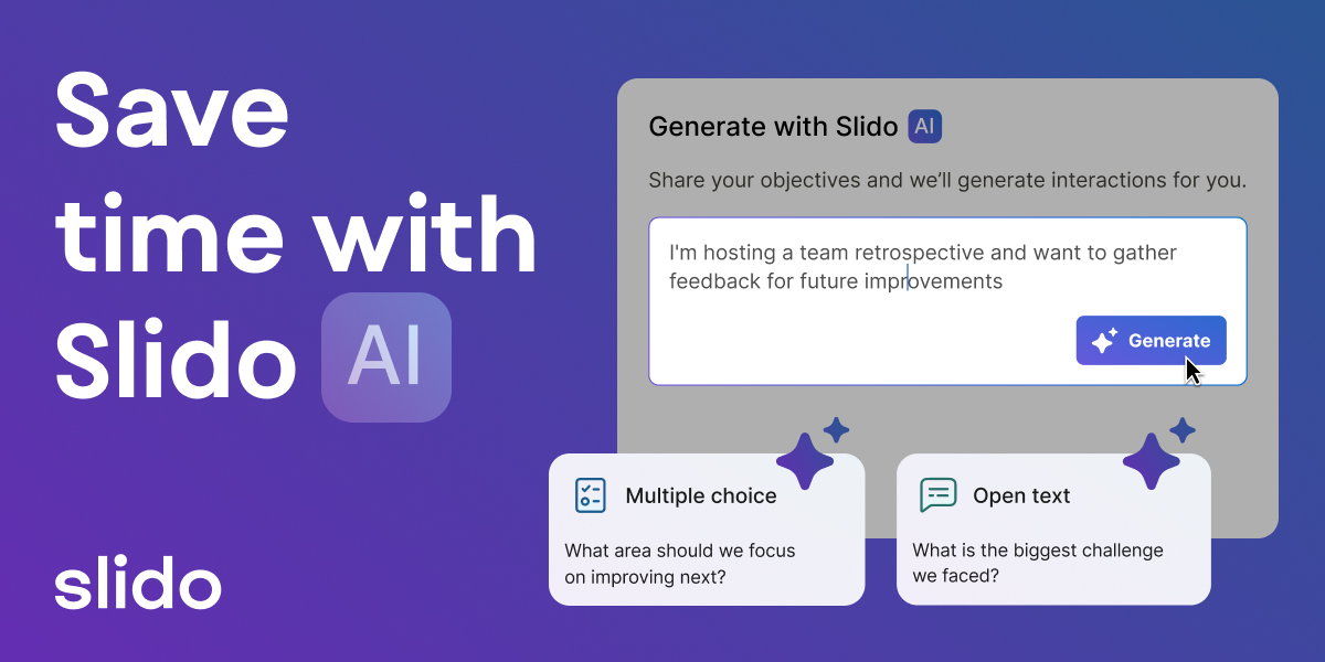 Engage your audience in seconds with Slido AI