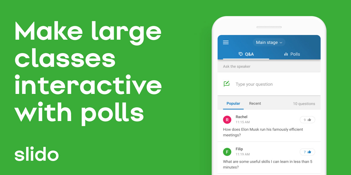 Make large classes interactive with polls