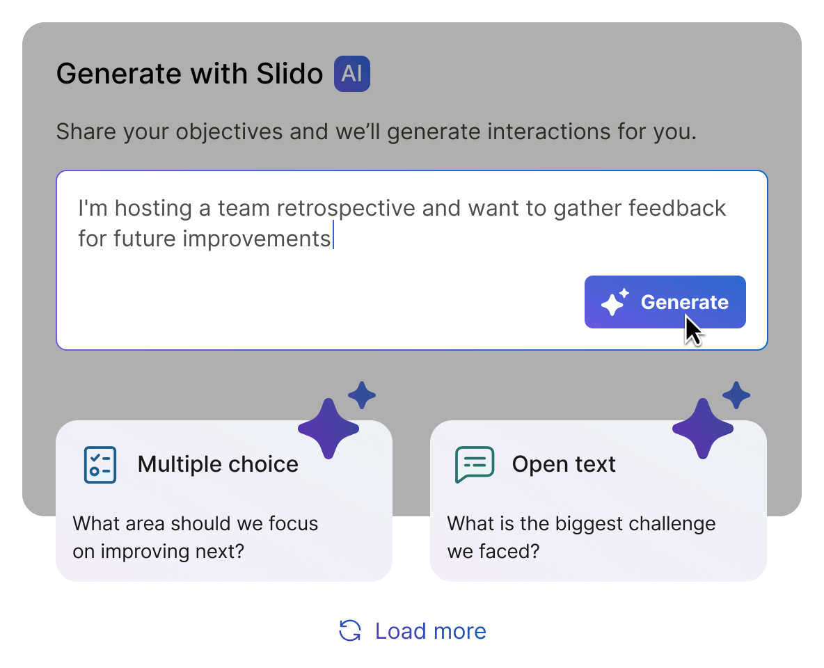 Engage your audience in seconds with Slido AI
