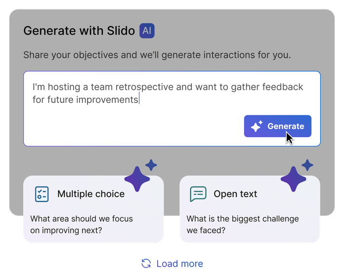 Engage your audience in seconds with Slido AI