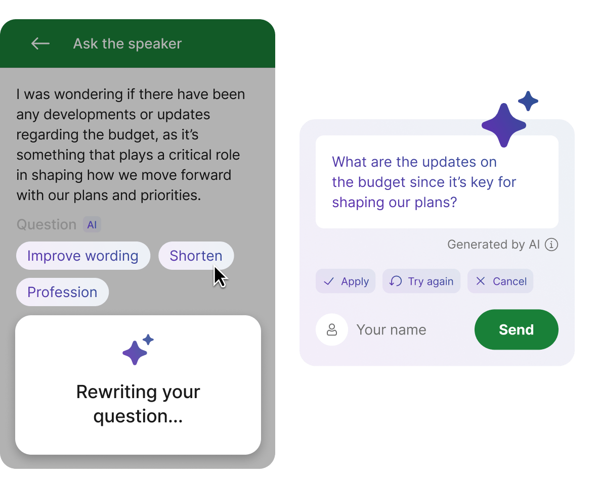 Engage your audience in seconds with Slido AI