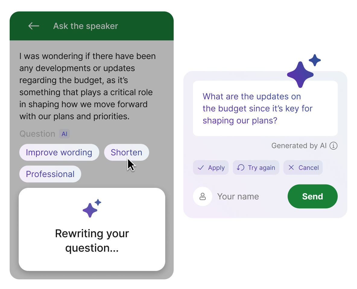 Engage your audience in seconds with Slido AI
