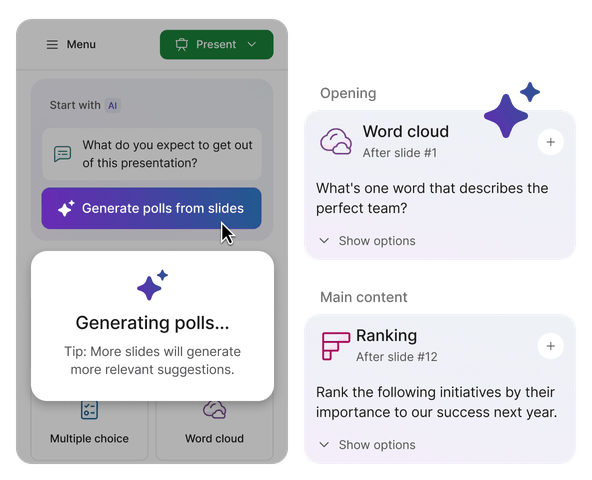 Engage your audience in seconds with Slido AI