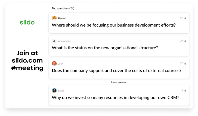Slido for all-hands meetings | Slido - Audience Interaction Made Easy