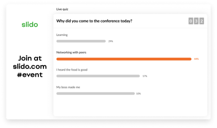 Slido for conferences | Slido - Audience Interaction Made Easy