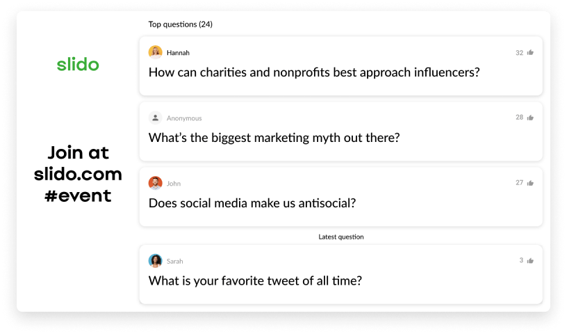 Slido for conferences | Slido - Audience Interaction Made Easy