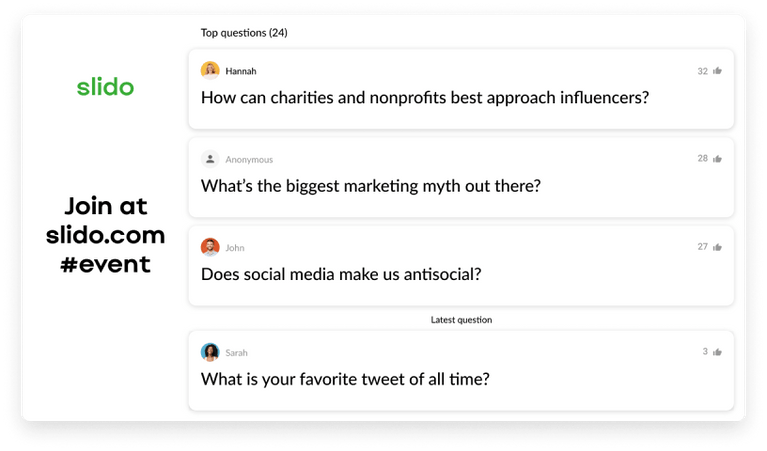 Slido for conferences | Slido - Audience Interaction Made Easy
