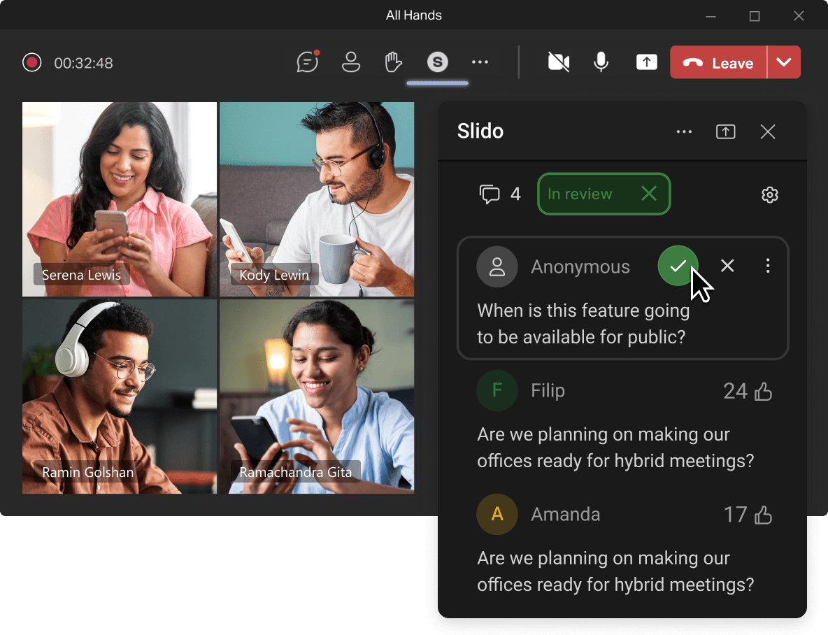 Advanced Live Polling and Q&A for Microsoft Teams | Slido - Audience ...