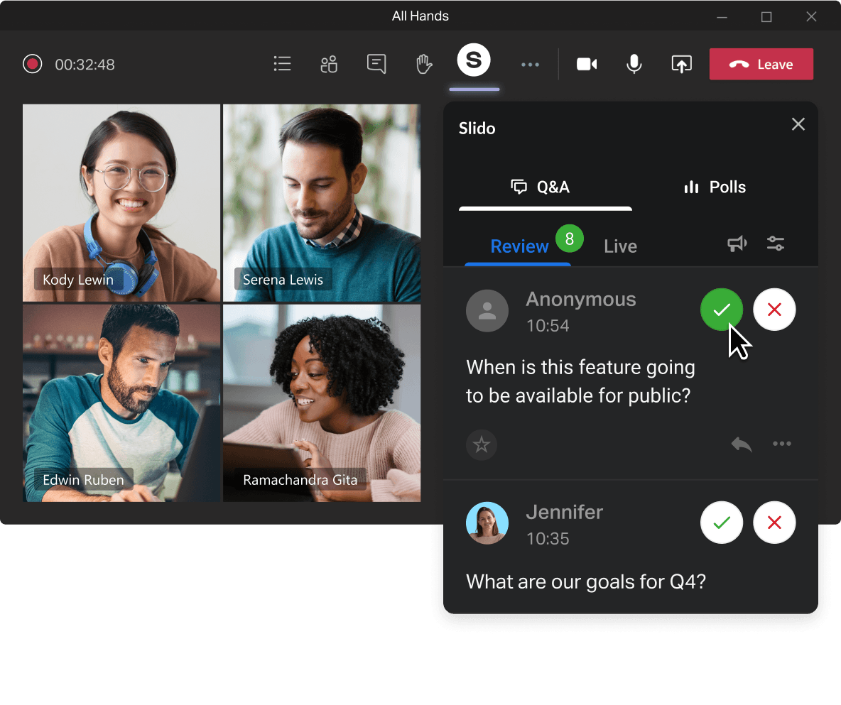 Advanced Live Polling and Q&A for Microsoft Teams | Slido - Audience ...
