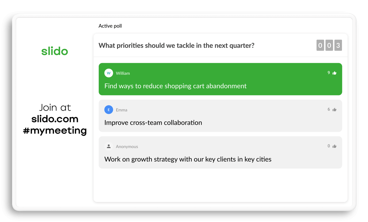 Ideas | Slido - Audience Interaction Made Easy