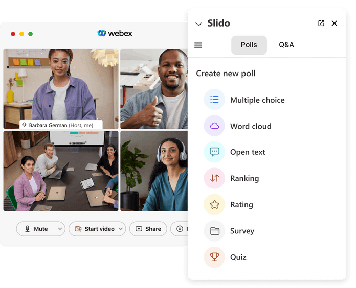 Live Polling and Q&A for Webex Meetings | Slido - Audience Interaction ...