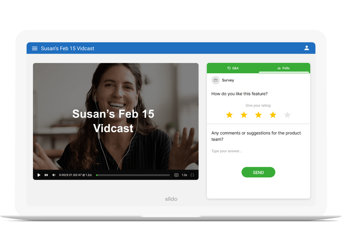 Live video integration | Slido - Audience Interaction Made Easy