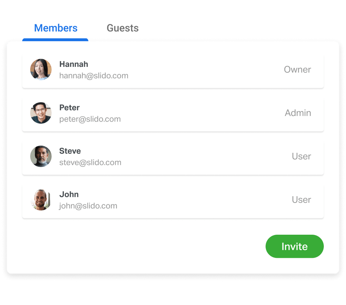 Slido Professional - Full control and advanced privacy