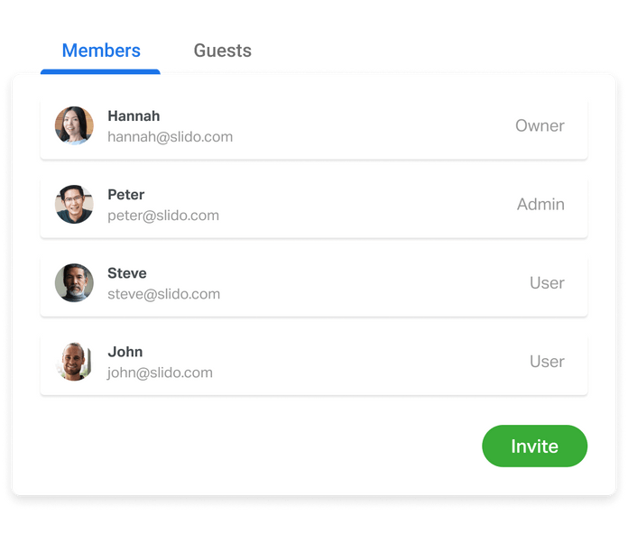 Slido Professional - Full control and advanced privacy