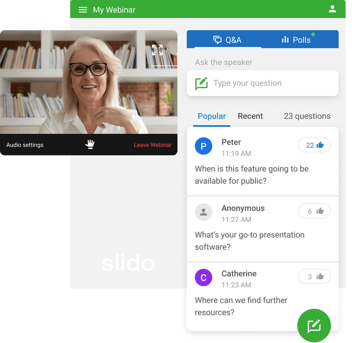 Slido for webinars | Slido - Audience Interaction Made Easy