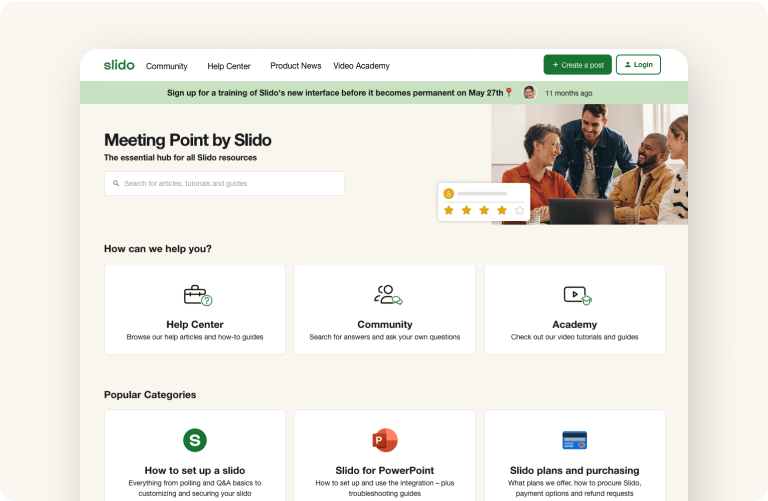 Slido events and webinars