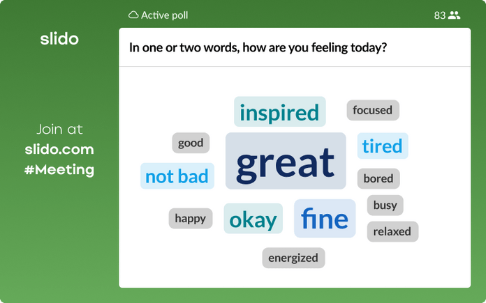 Create live word clouds for free - Slido | Slido - Audience Interaction ...