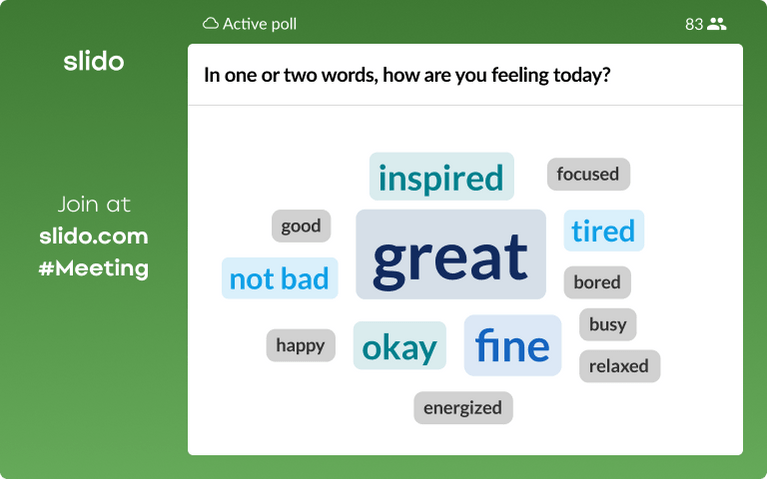 Create live word clouds for free - Slido | Slido - Audience Interaction Made Easy